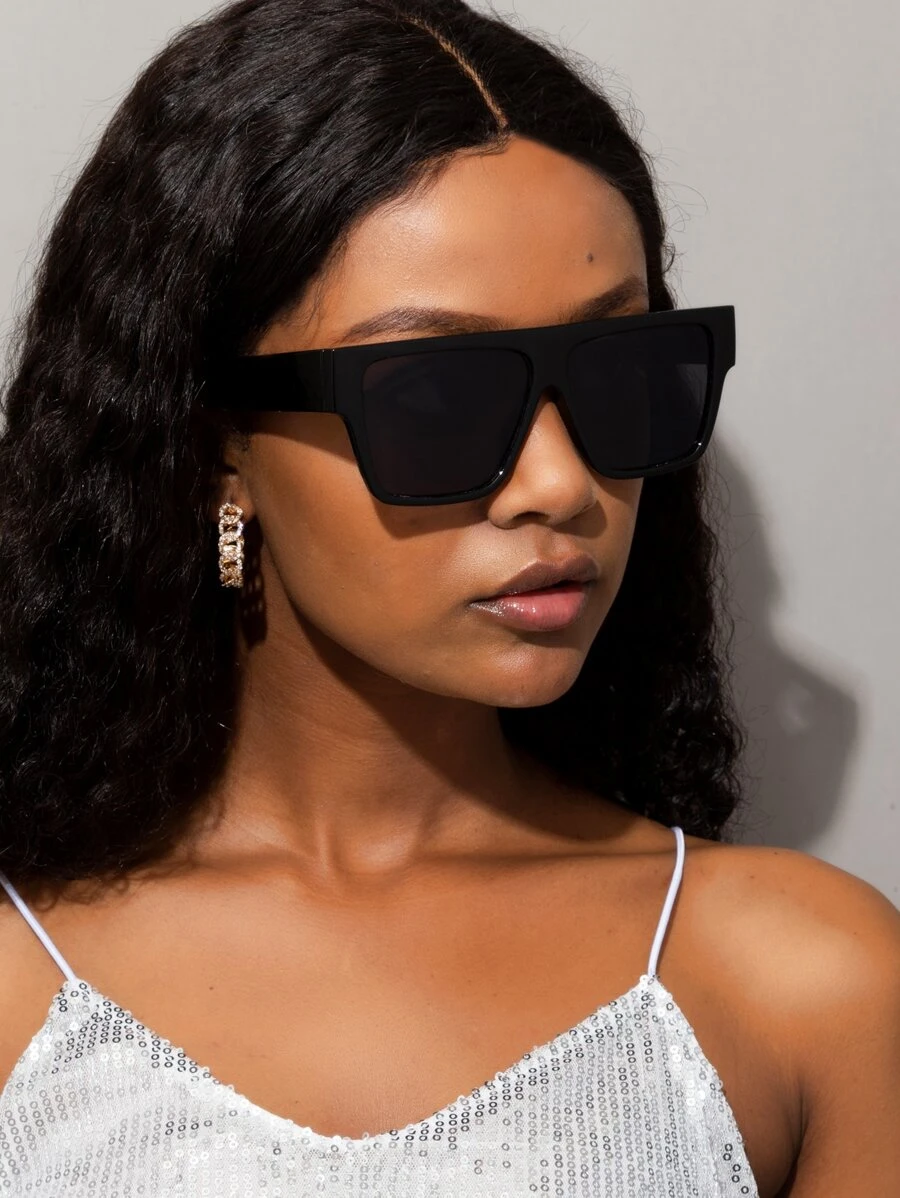 1pc Women's Plastic Square Sunglasses, Suitable For Daily & Vacation ...