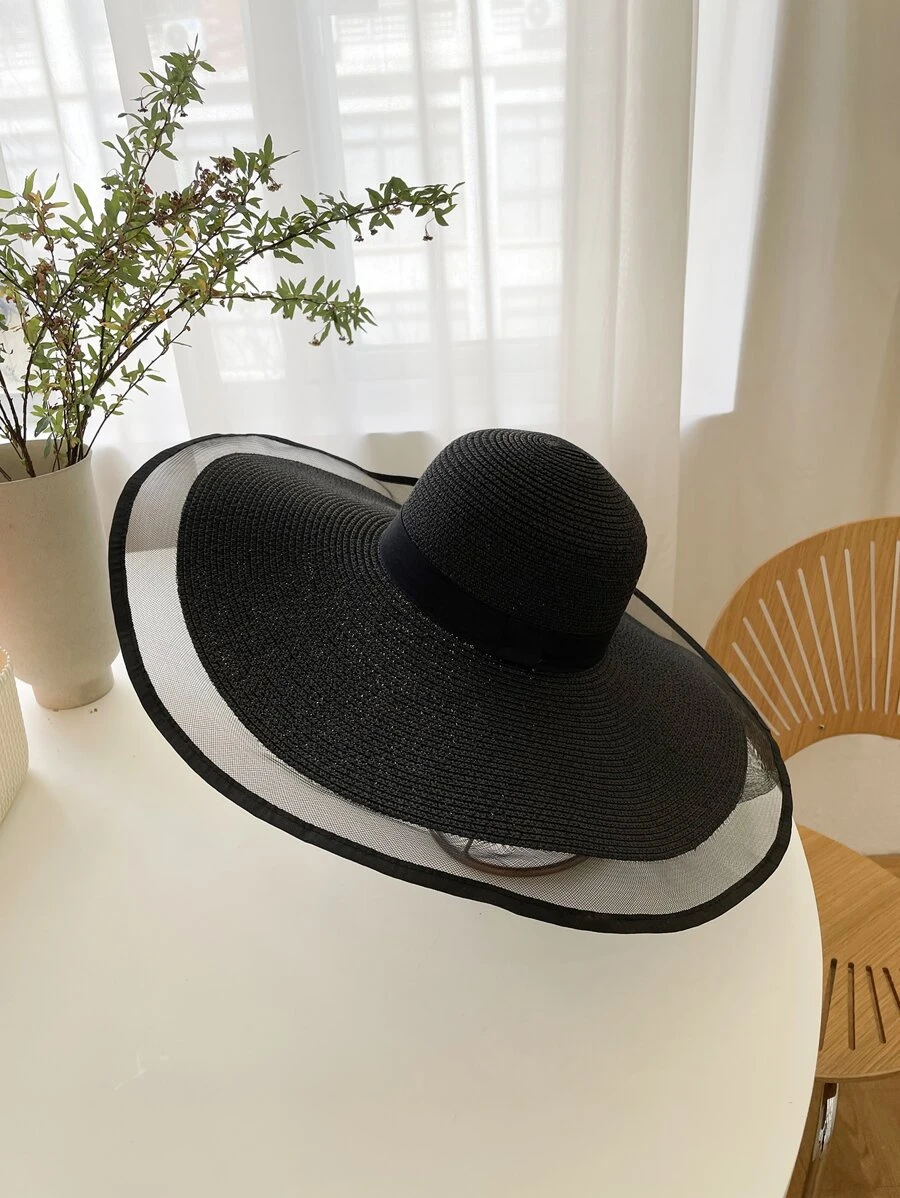 Mesh Panel Straw Hat Boho | SHEIN USA