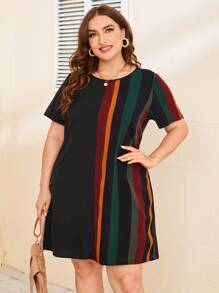 SHEIN LUNE Plus Color Block Dress | SHEIN USA