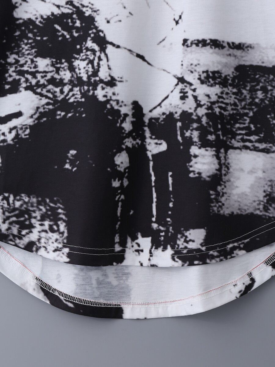 Manfinity LEGND Men T-Shirts Fit Crew Neck Short Sleeve Long Graffiti ...