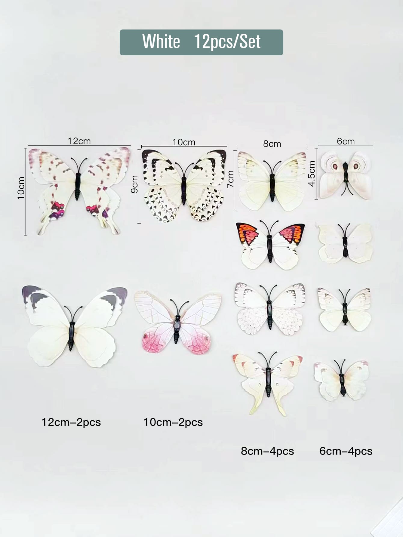 New Style 12pcs Double Layer 3D Butterfly Wall Stickers Home Room Decor ...