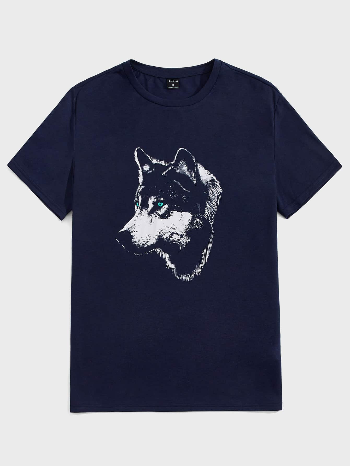 GENTILAND Men Wolf Print Tee | SHEIN USA
