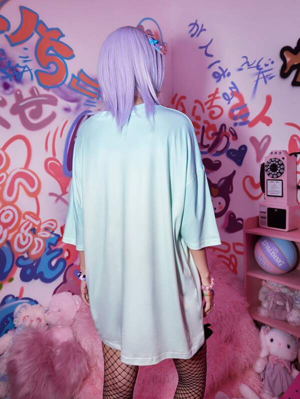 Anime Cartoon Graphic Oversized Tee | SHEIN USA