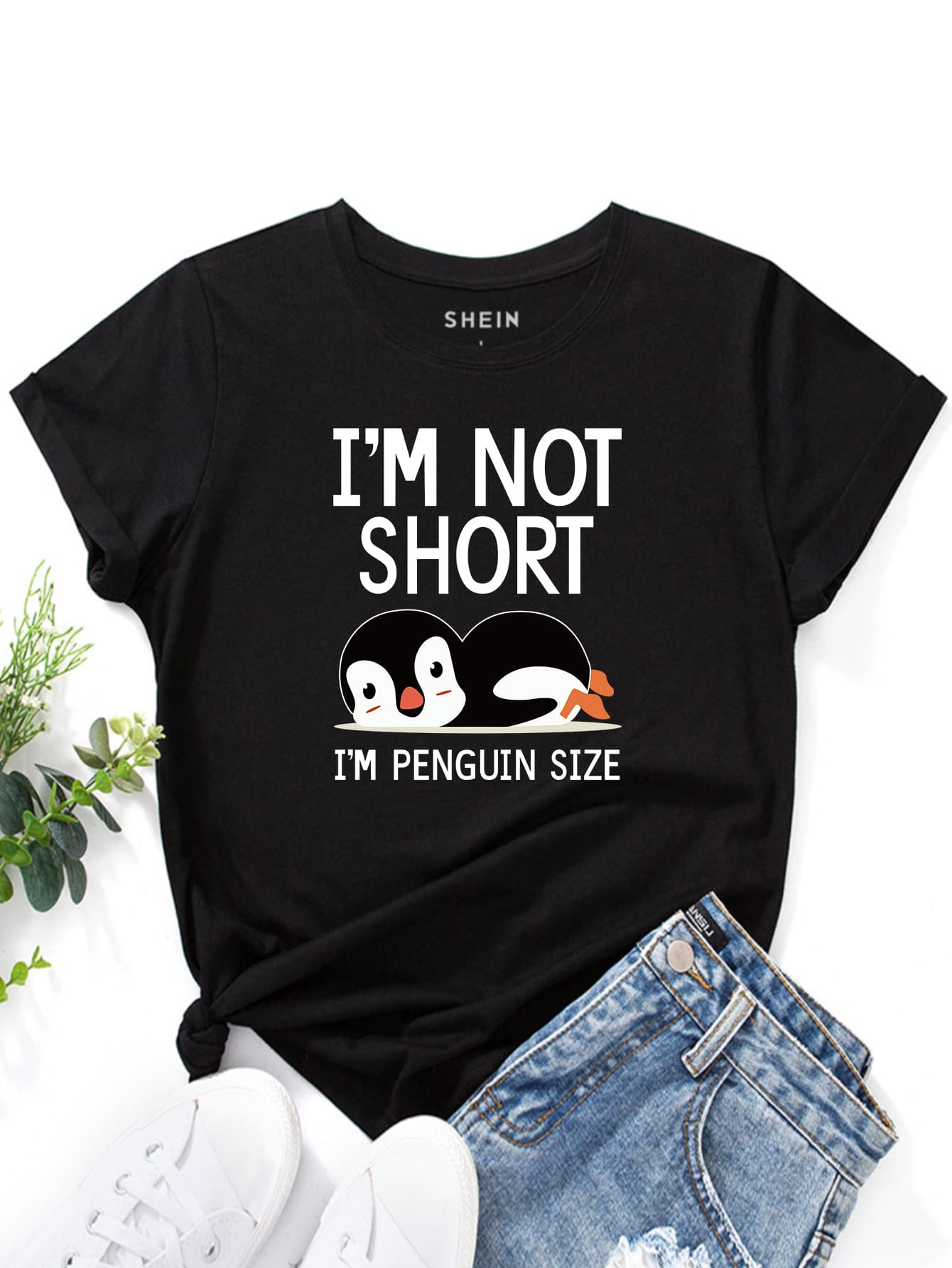 Penguin & Slogan Graphic Tee
