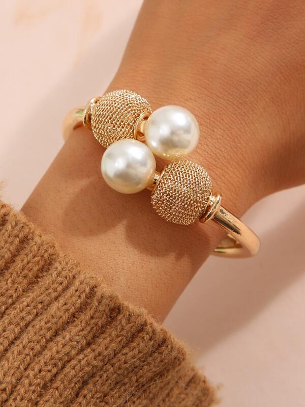 Faux Pearl Decor Bangle | SHEIN USA