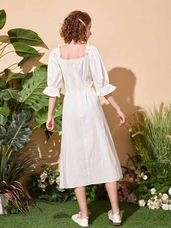 SHEIN Fille adolescente Robe manches évasées avec plis | Mode en ligne ...