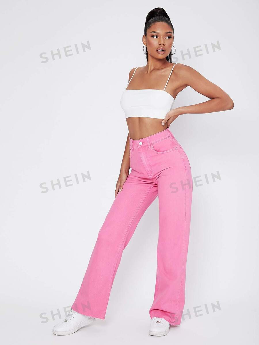SHEIN Essnce Vintage 90s High-Waist Denim Boyfriend Fit Jeans | SHEIN UK