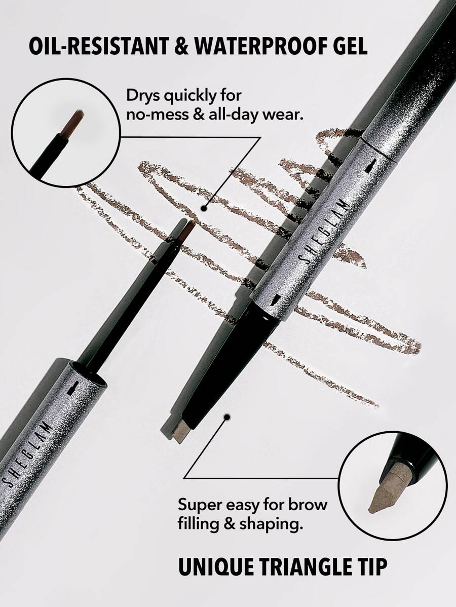SHEGLAM Shape & Set Eyebrow Pencil & Gel Duo-Chocolate | SHEIN USA