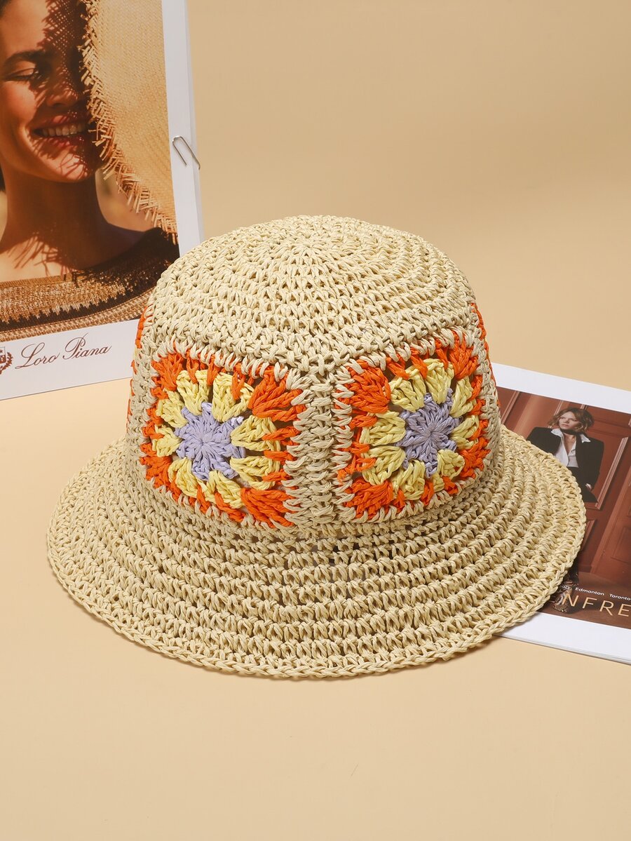 Flower Decor Straw Hat | SHEIN USA
