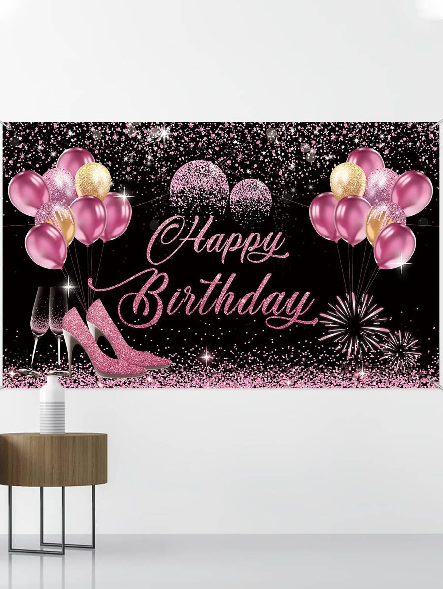 1pc Pink Birthday Photography Background Cloth | SHEIN USA