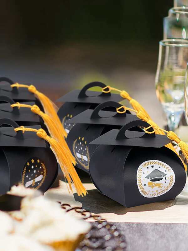 6pcs Graduation Cap Gift Box, Creative Paper Gift Wrapping Box For ...