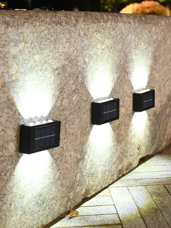 1pc Solar Panel Wall Lamp, 8 LED ABS Battery-free Solar Light, For ...