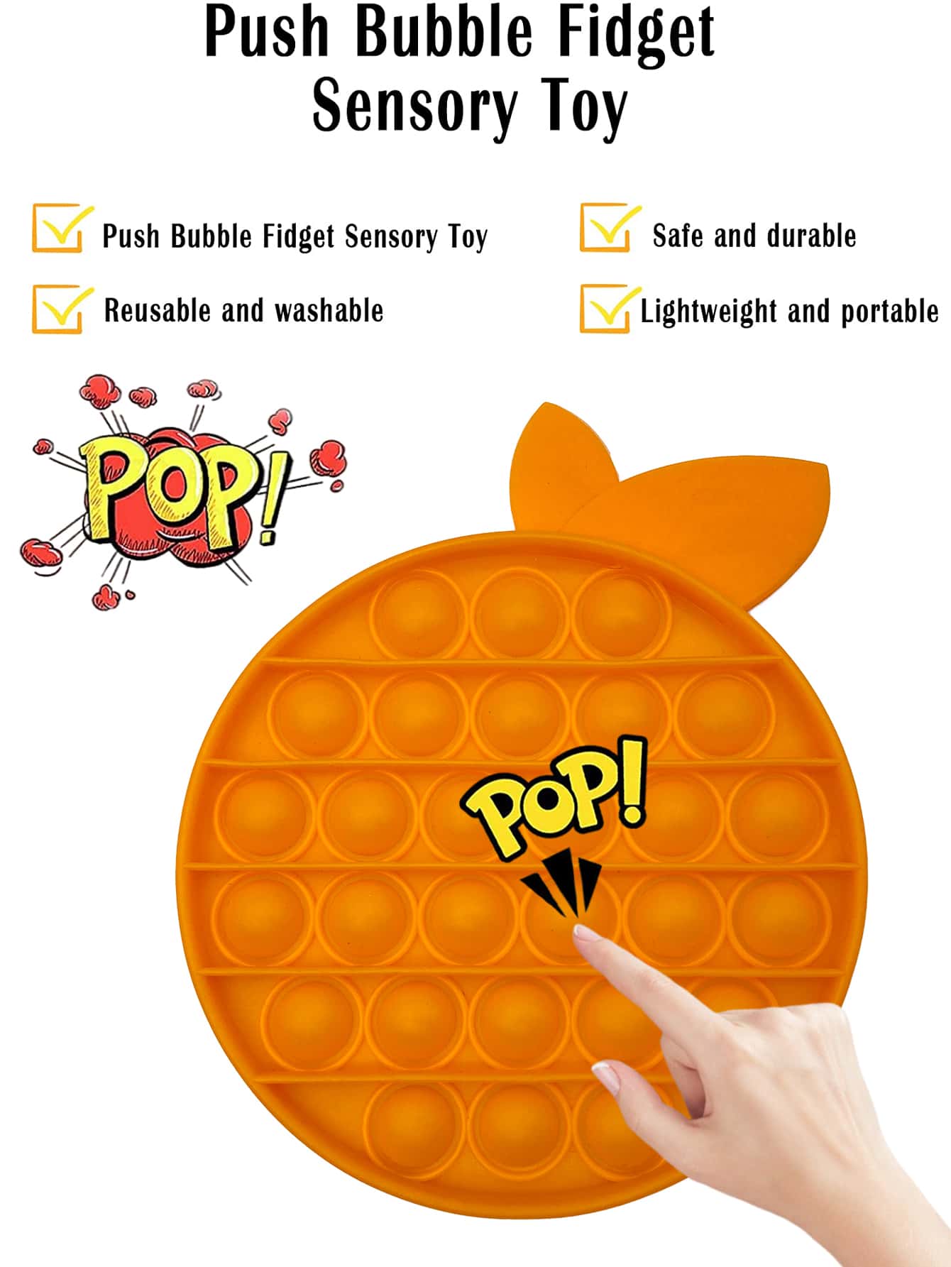 1pc Orange Shaped Stress Relief Squeeze Toy | SHEIN