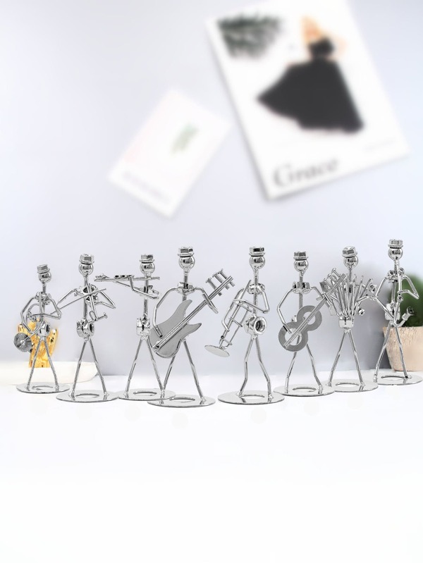 1pc Figure Decorative Object, Silver Iron Decorative Object For Home ...
