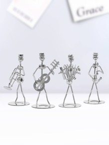 1pc Figure Decorative Object, Silver Iron Decorative Object For Home ...