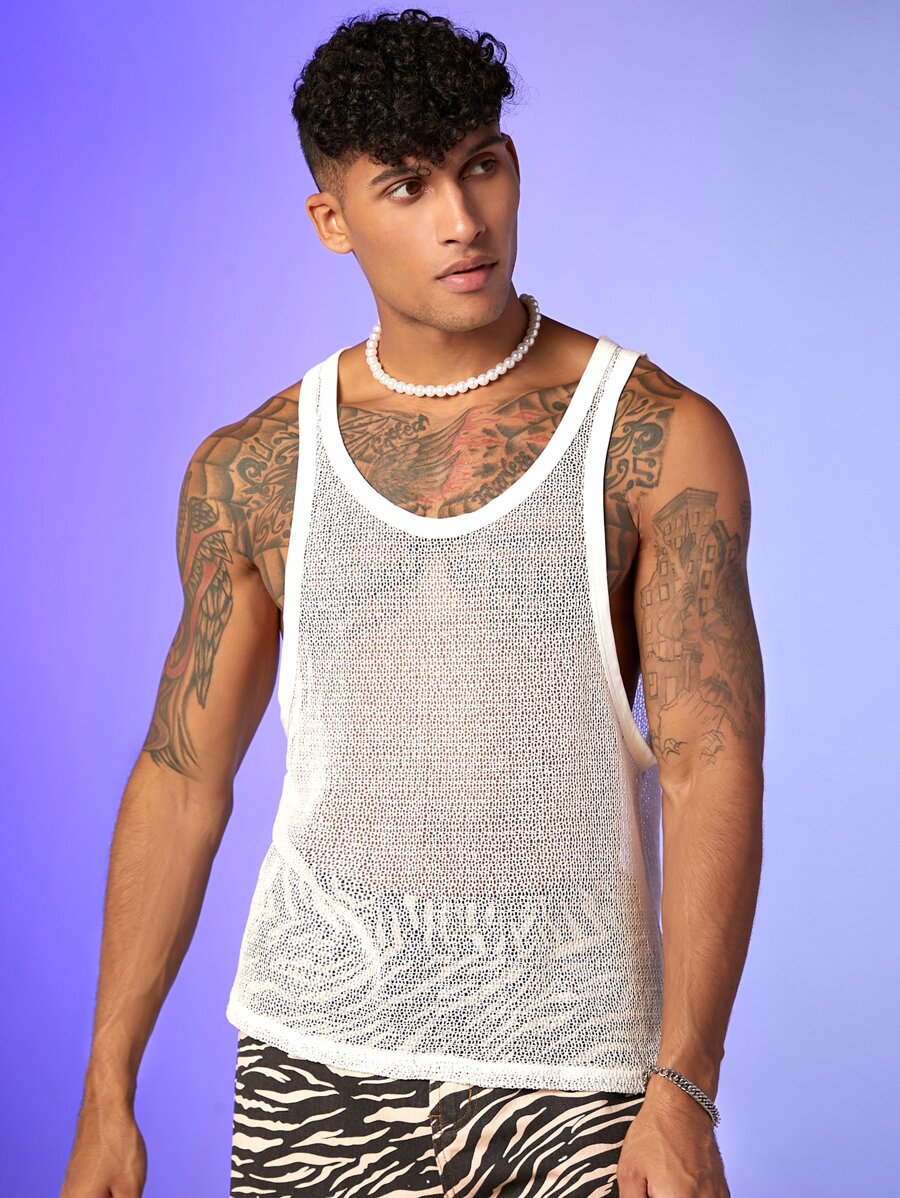 GENTILAND Men Sheer Mesh Tank | SHEIN USA