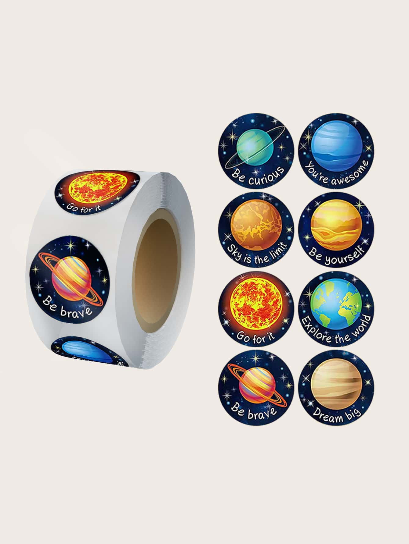 1roll Solar System Planet Paper Sticker Outer Space Birthday Party ...
