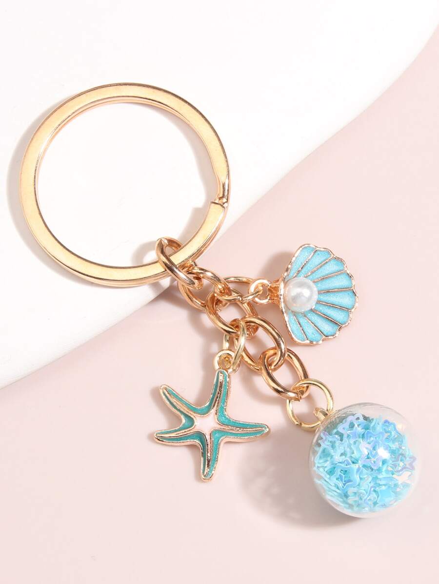 Party Starfish Charm Keychain | SHEIN UK