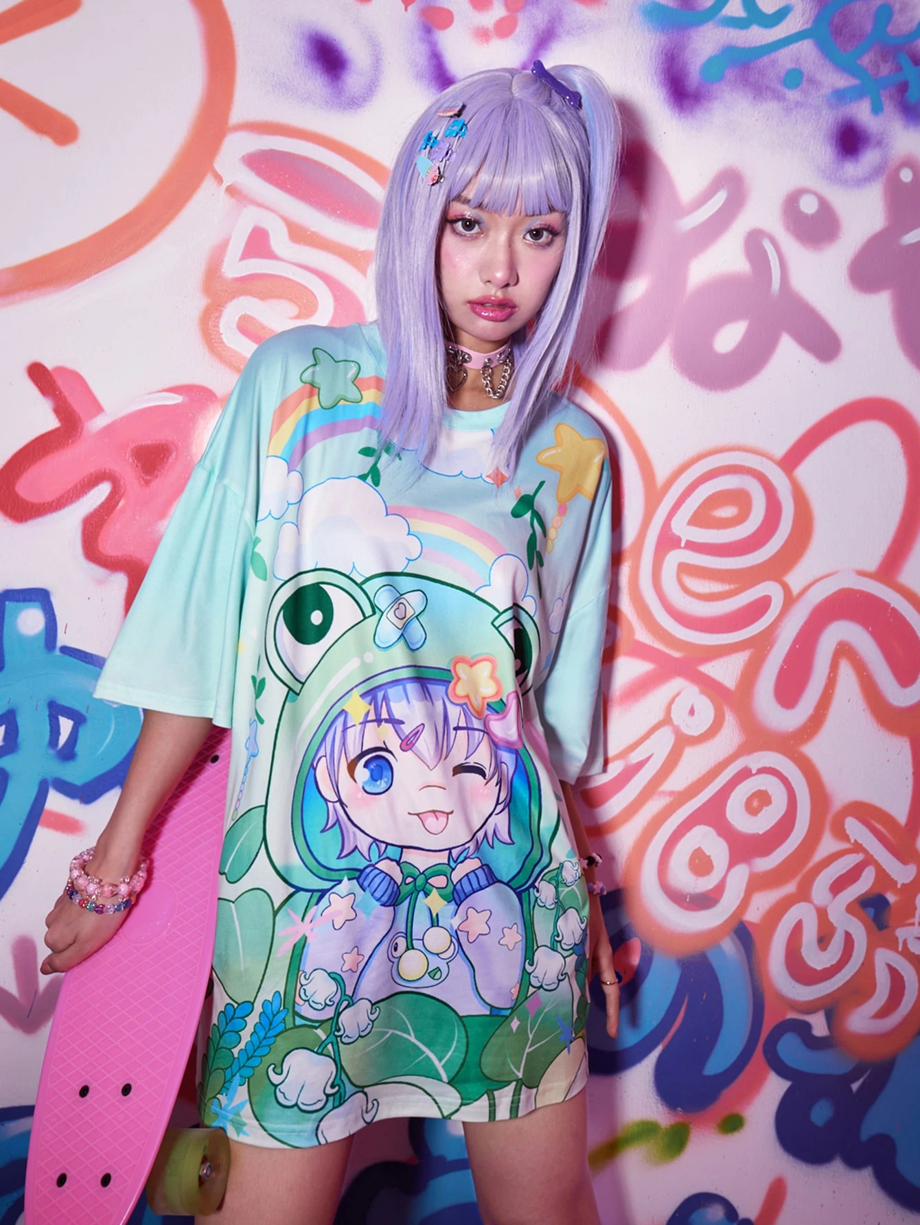 ROMWE Anime Cartoon Graphic Oversized Tee | SHEIN UK