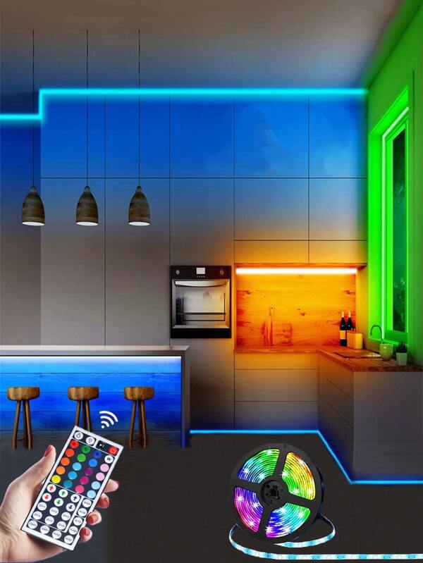 1pc 5m Strip Light With Remote Control | SHEIN UK