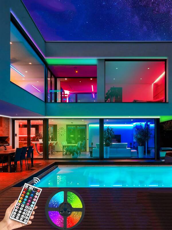 1pc 5m Strip Light With Remote Control | SHEIN UK