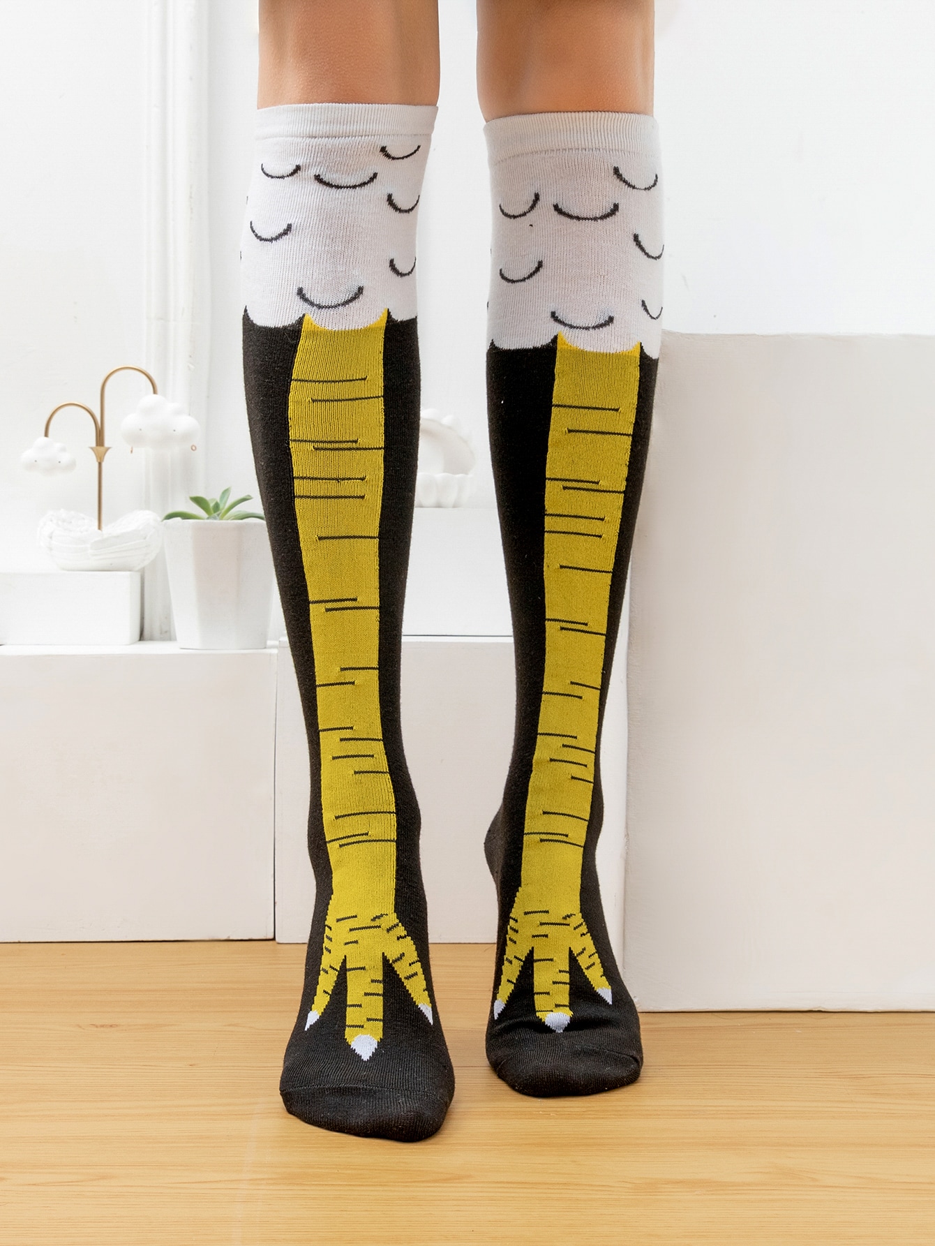 Chicken Feet Pattern Over The Knee Socks