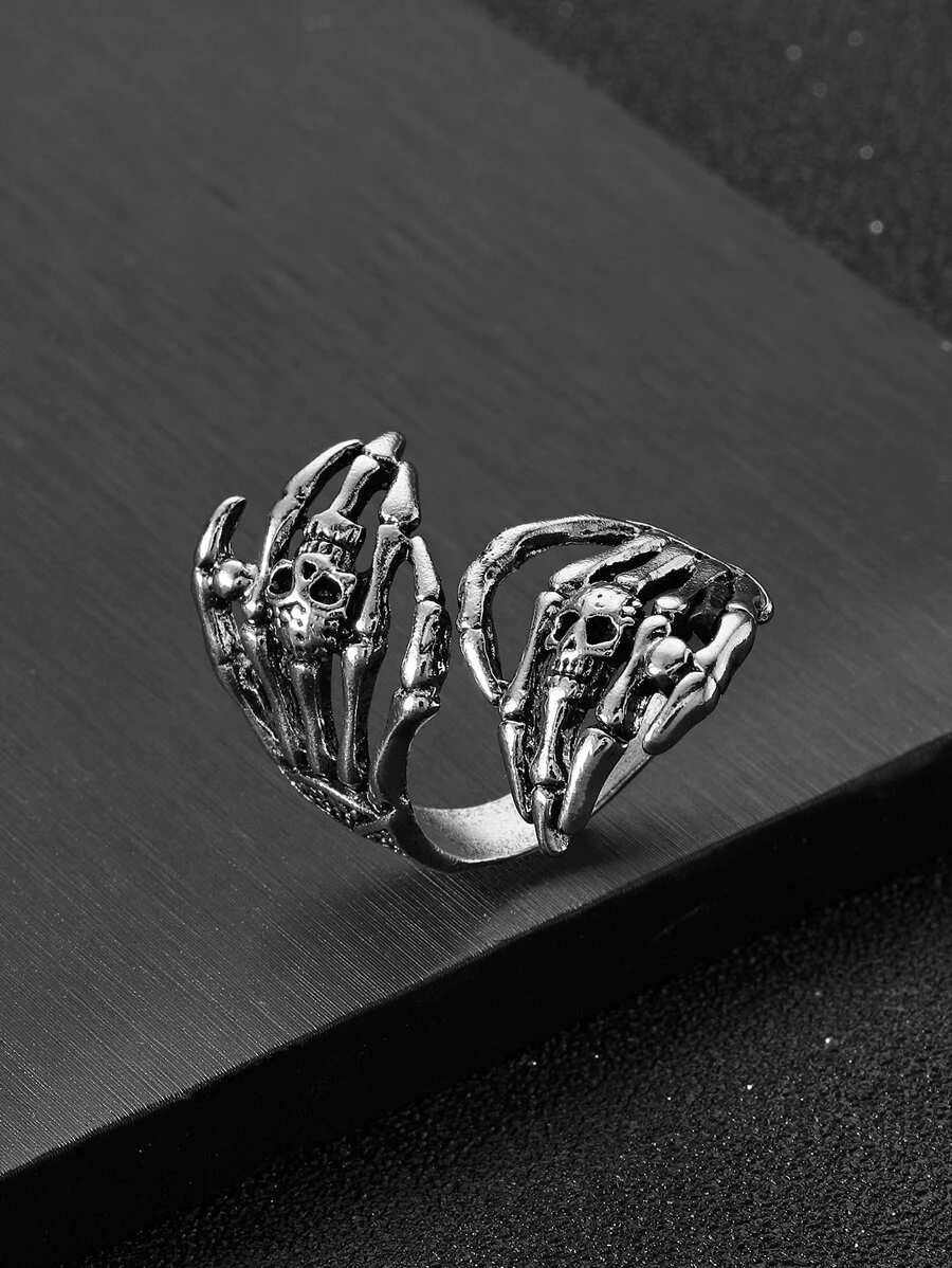 Fashionable and Popular Men Skeleton Hand Design Wrap Ring Alloy for ...