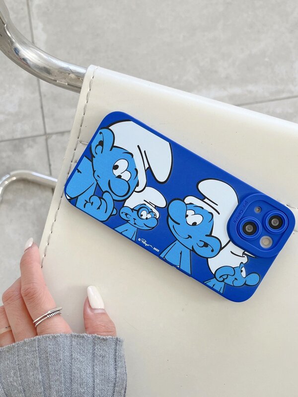 ROMWE X The Smurfs Y2K Revival Cartoon Graphic Phone Case | SHEIN UK