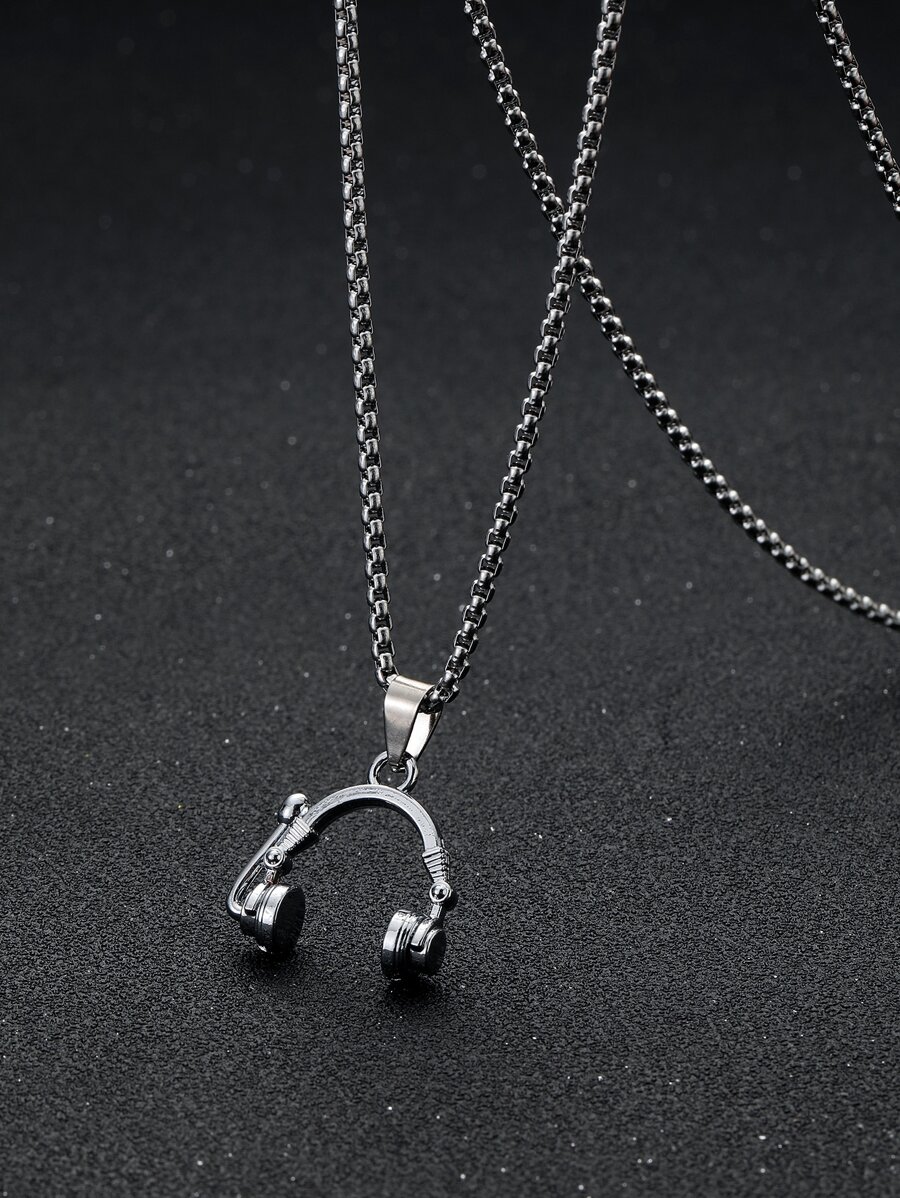 Fashionable and Popular Men Headset Pendant Necklace Stainless Steel ...