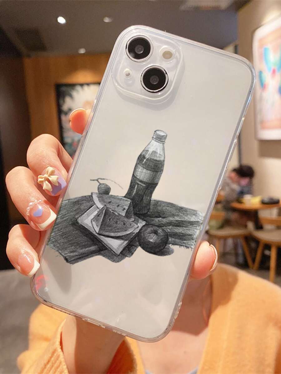 Sketch Print Clear Phone Case | SHEIN USA