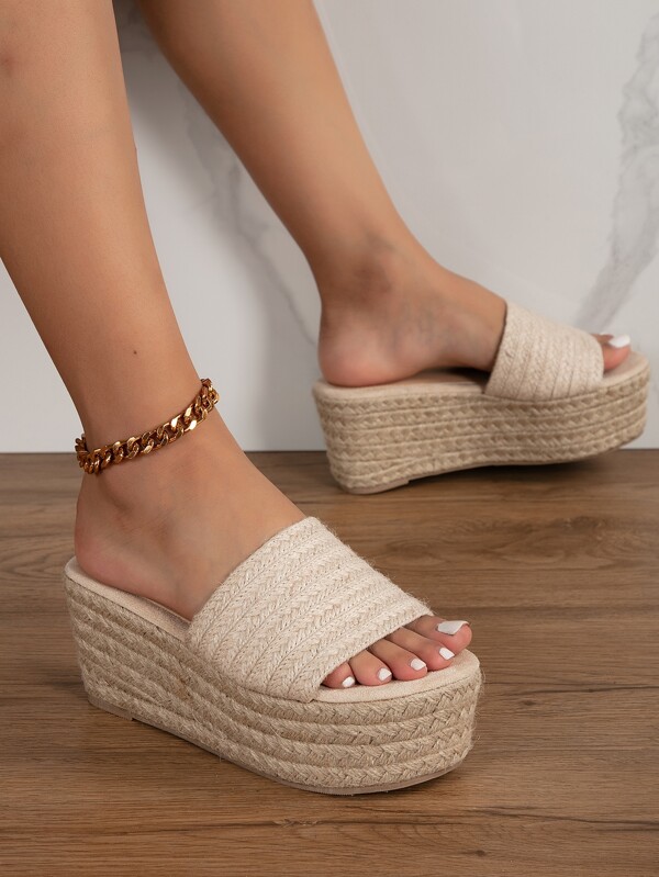 Women Slide Sandals Espadrille Platform Shoes | SHEIN UK