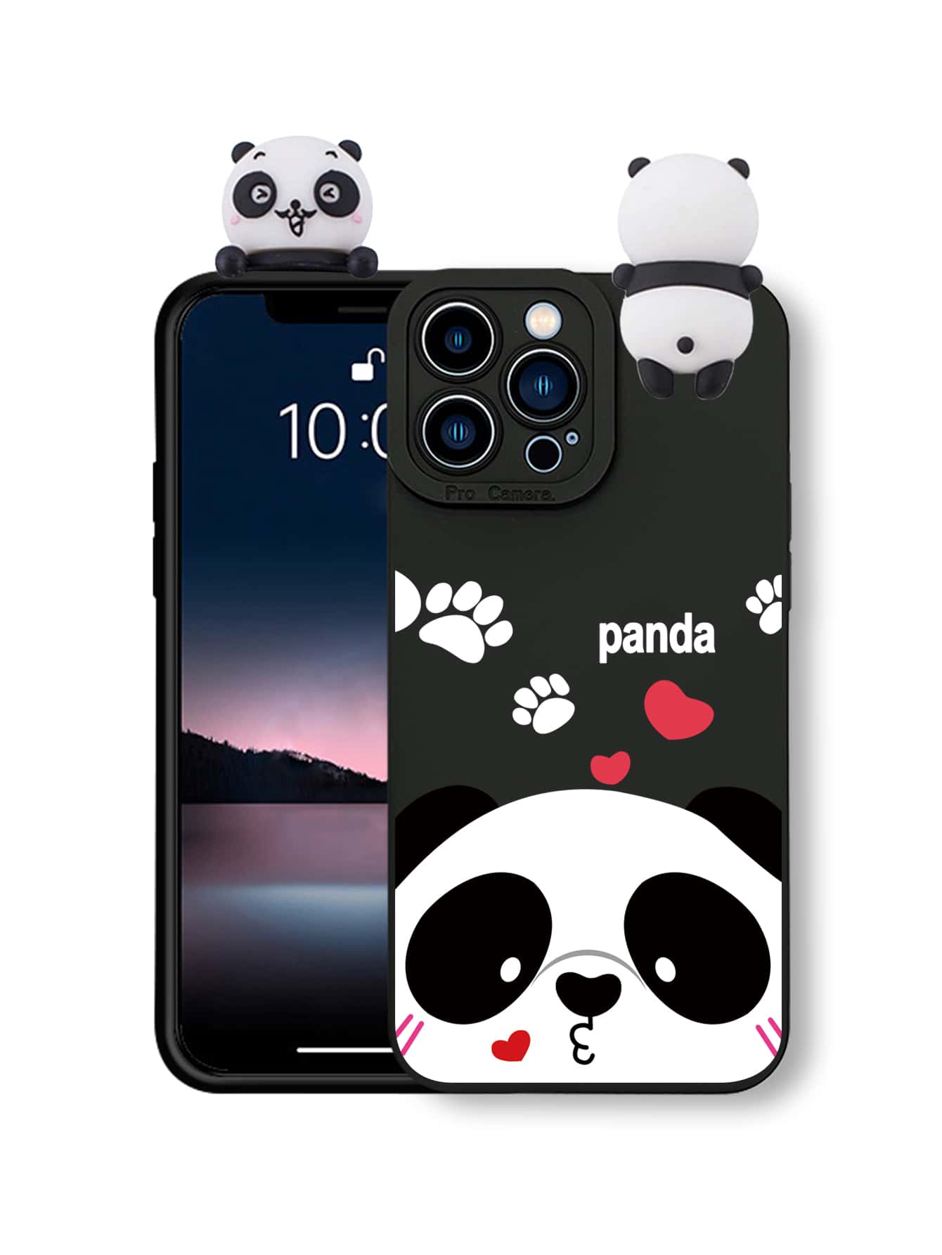 3D Embossed Panda Phone Case Soft Silicone Full Coverage Protective ...
