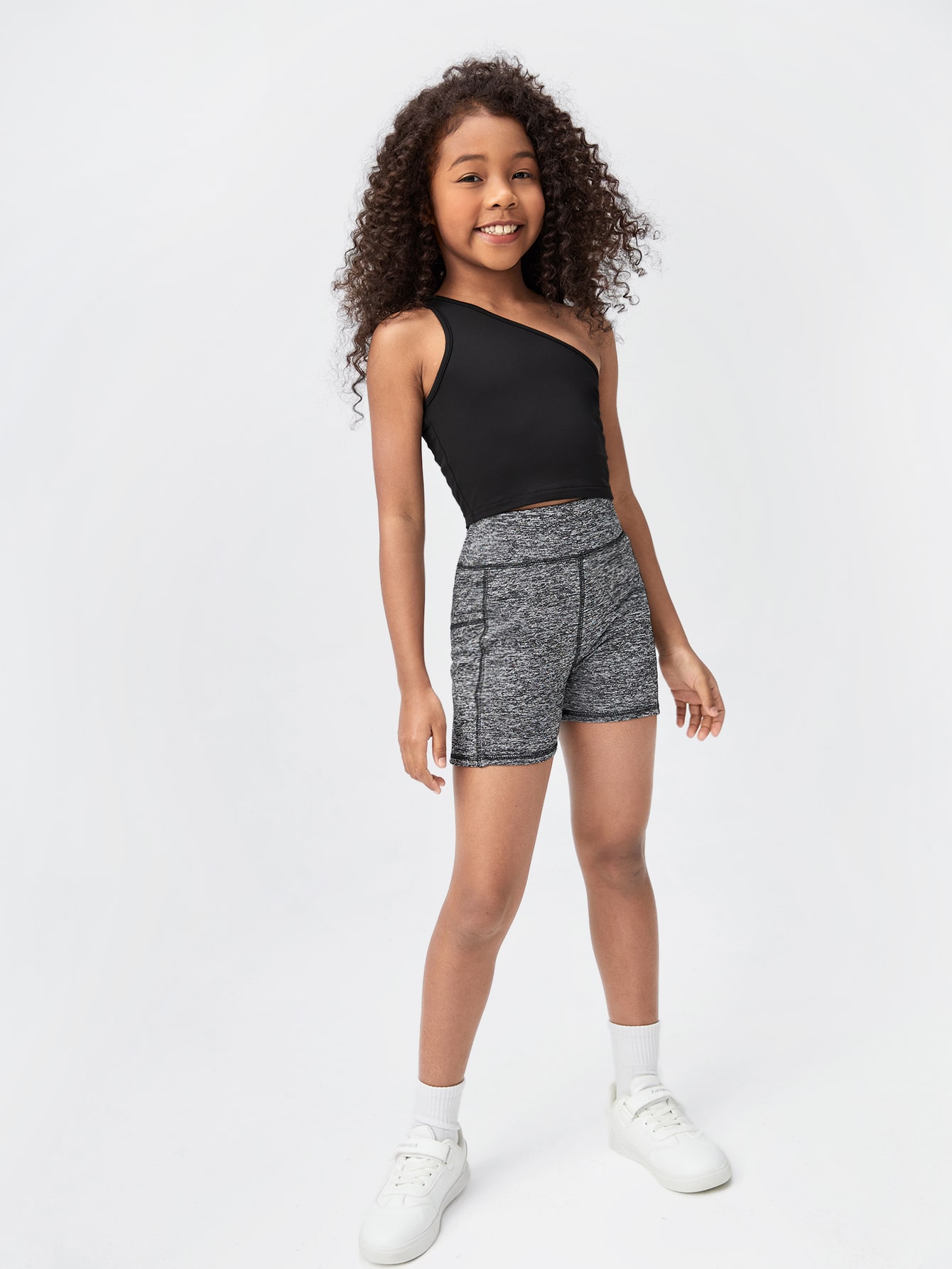 SHEIN Kids EVRYDAY Girls Phone Pocket Detail Biker Shorts | SHEIN USA