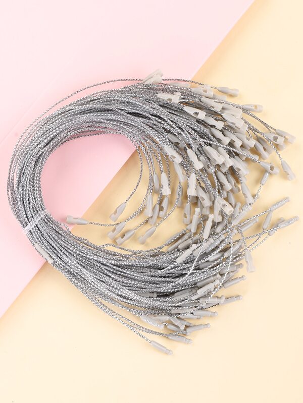 100pcs Plain Gift Tag Line, Silver Polyester Tag Tie String, For Party ...