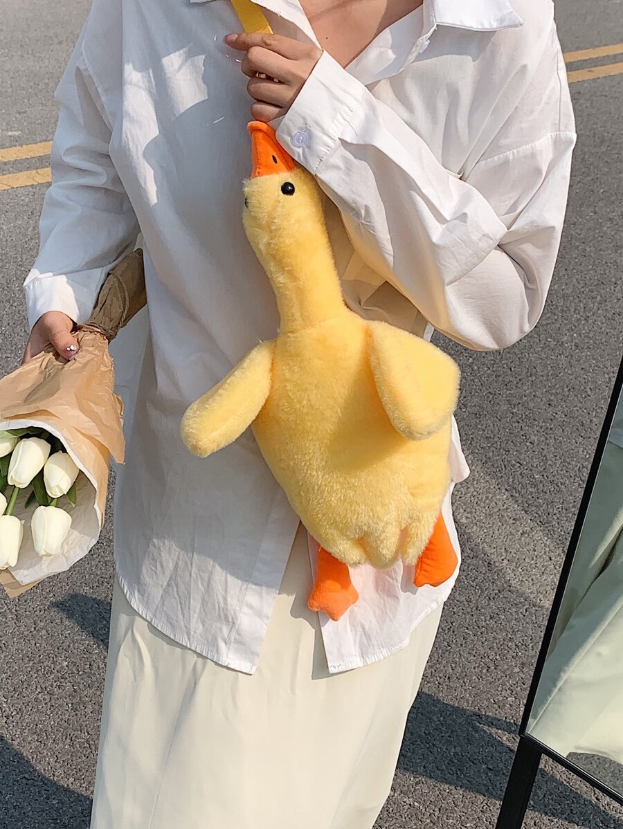 Mini Cartoon Duck Design Fluffy Novelty Bag School Bag For Graduate ...