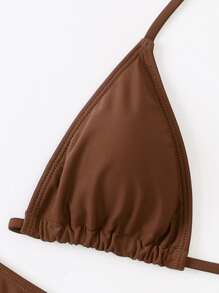 3pack Solid Triangle Thong Bikini Swimsuit | SHEIN USA