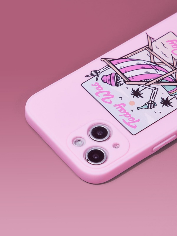 ROMWE X Alterfanart Y2K Revival Skeleton Pattern Phone Case | SHEIN USA