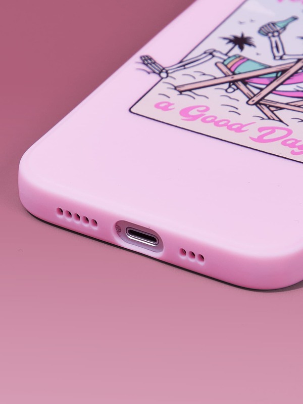 ROMWE X Alterfanart Y2K Revival Skeleton Pattern Phone Case | SHEIN USA