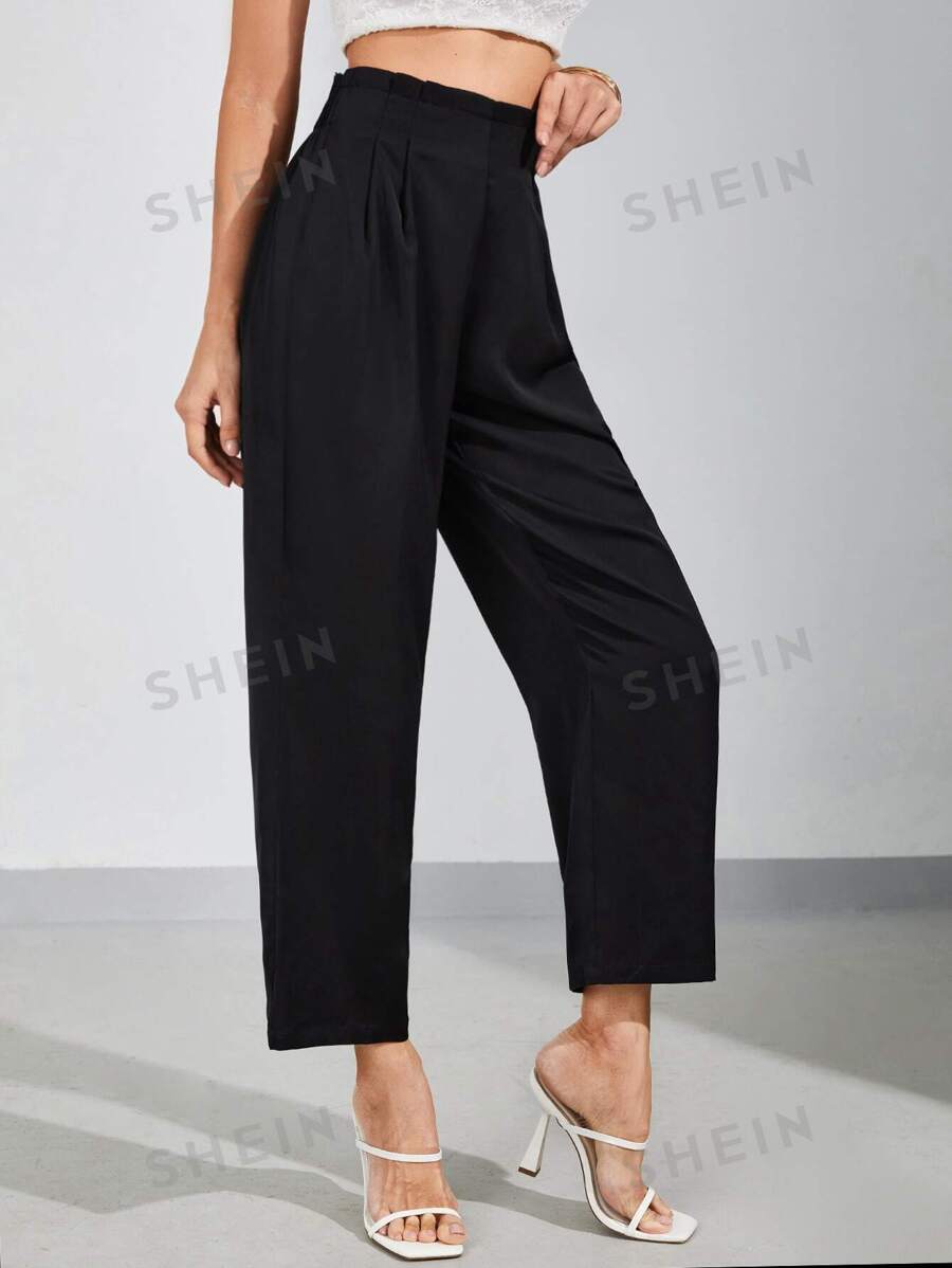 SHEIN BIZwear High Waist Straight Leg Trousers | SHEIN UK