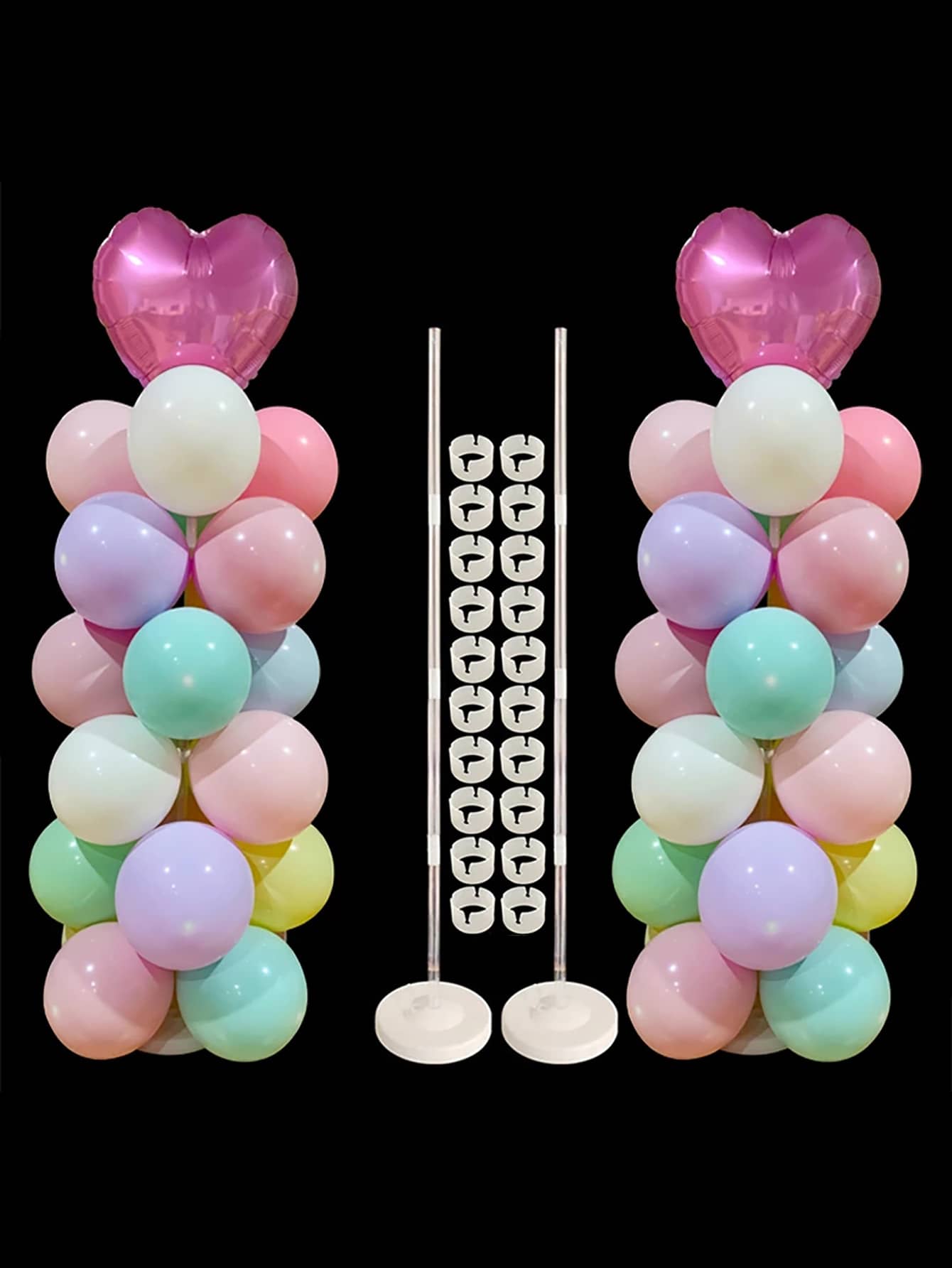 2pcs/set Plain Balloon Modeling Rack, White Balloon Stand For Party ...