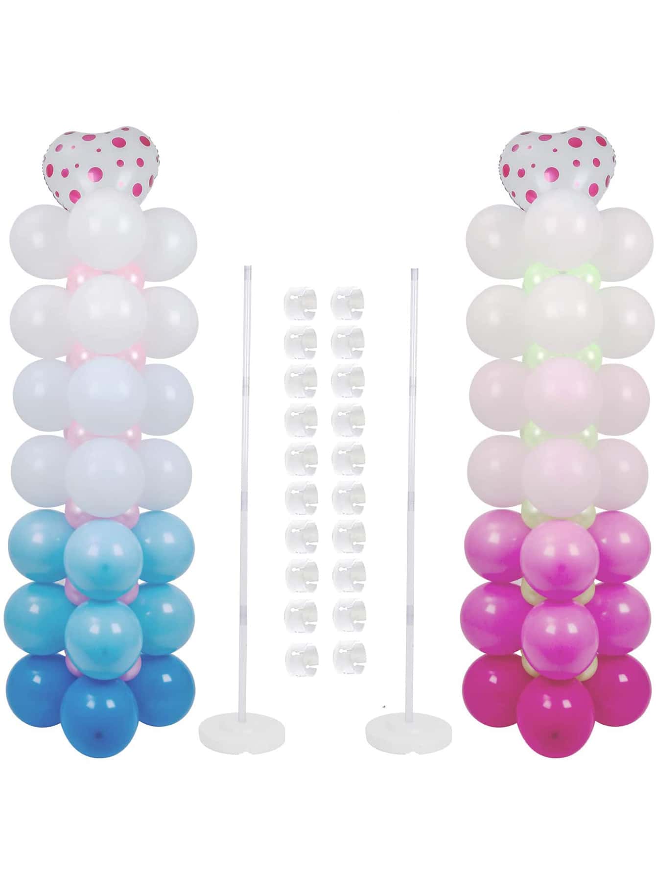 2pcs/set Plain Balloon Modeling Rack, White Balloon Stand For Party ...