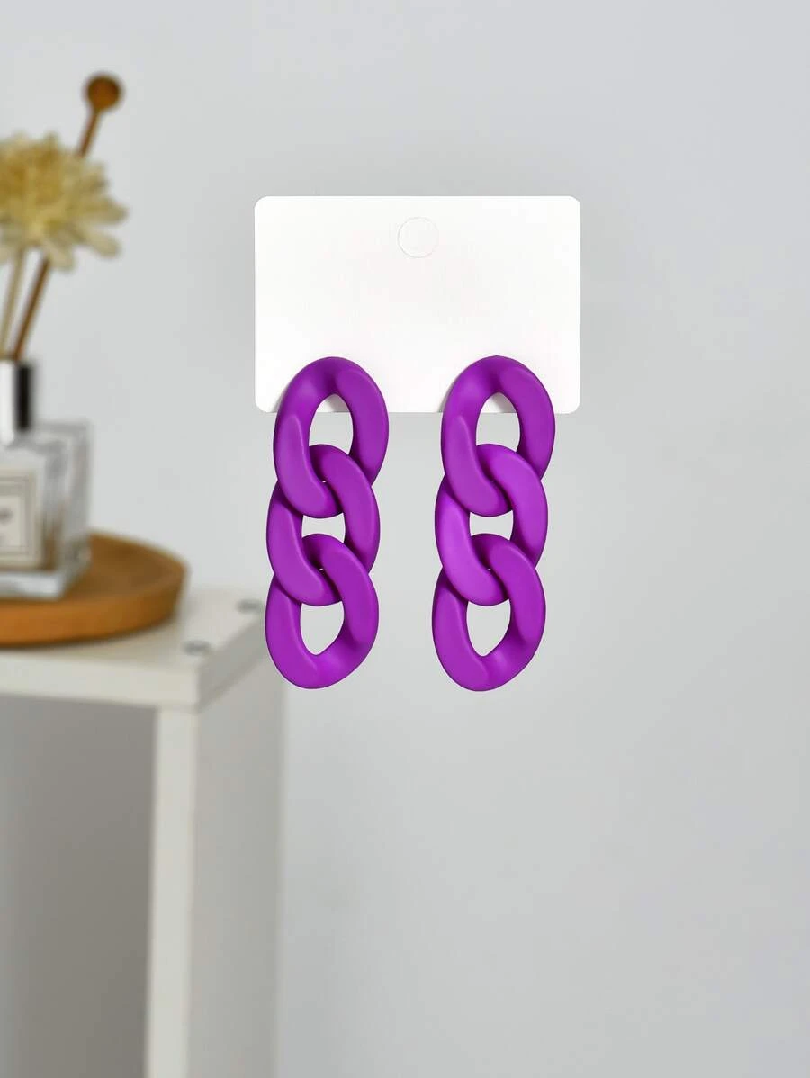 Pendientes largos con diseño de cadena | Mode de Mujer | SHEIN España