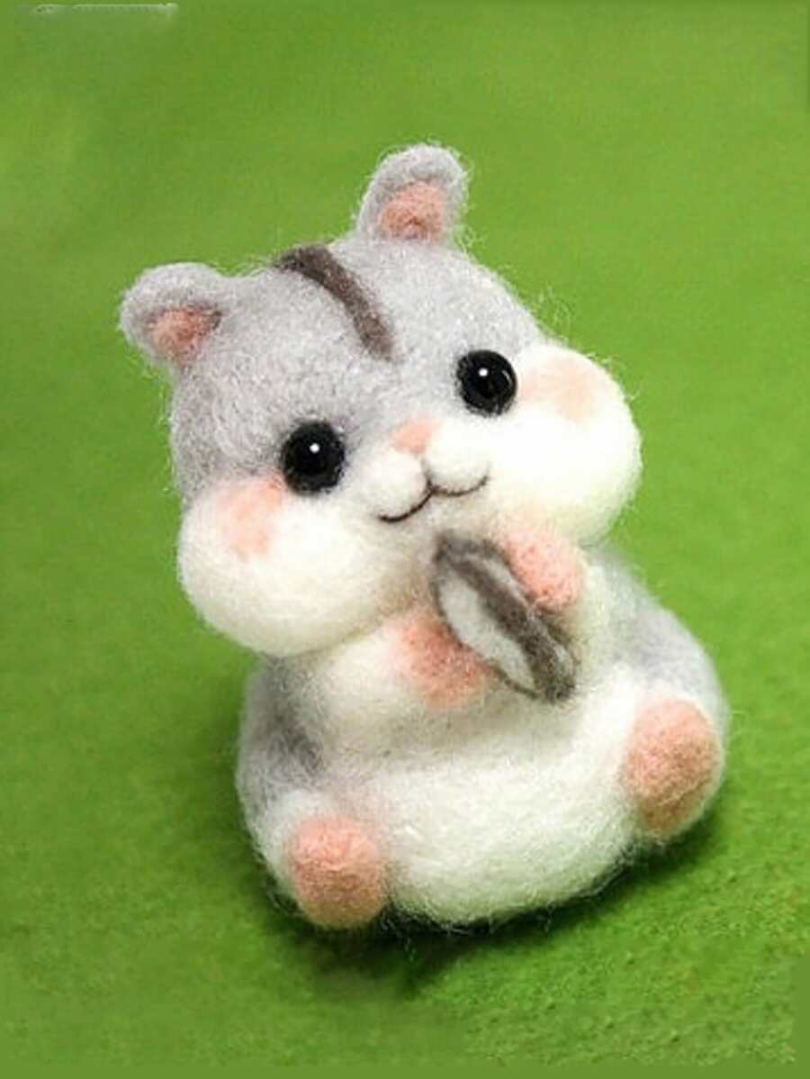 Hamster Shaped Wool Felt Poke Material Kit | SHEIN USA