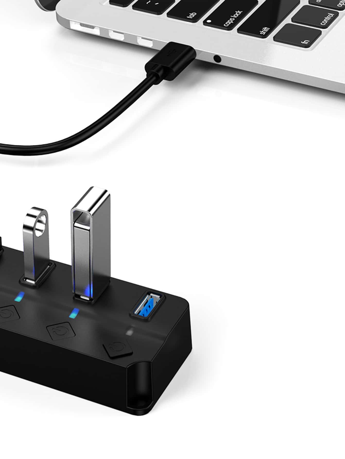 4-Port USB 3.0 HUB Splitter With LED Power Indicator And Switch (26CM ...