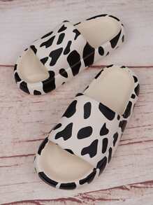 Cow Print Single Band Slides | SHEIN USA