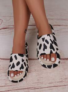 Cow Print Single Band Slides | SHEIN USA