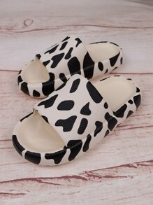 Cow Print Single Band Slides | SHEIN USA