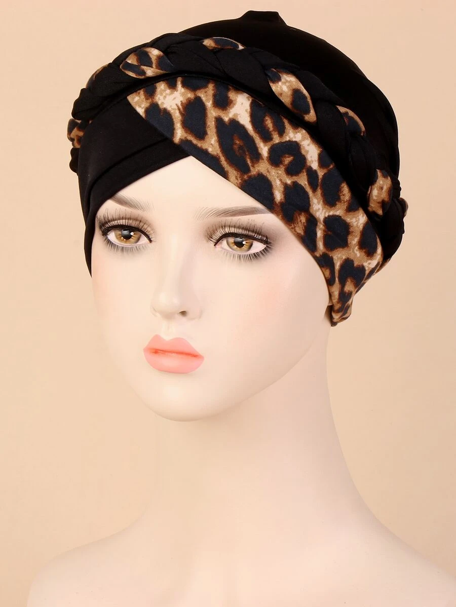Leopard Print Braided Detail Head Wrap | SHEIN USA