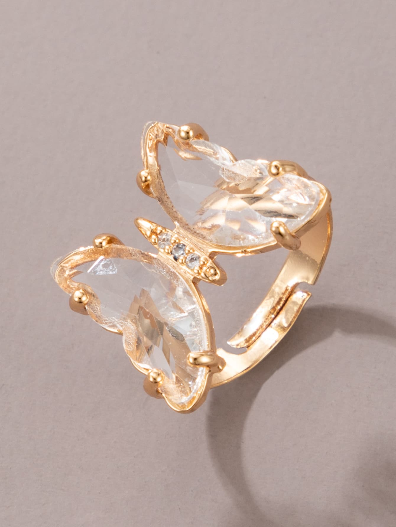imoli Rhinestone Butterfly Decor Ring | SHEIN USA