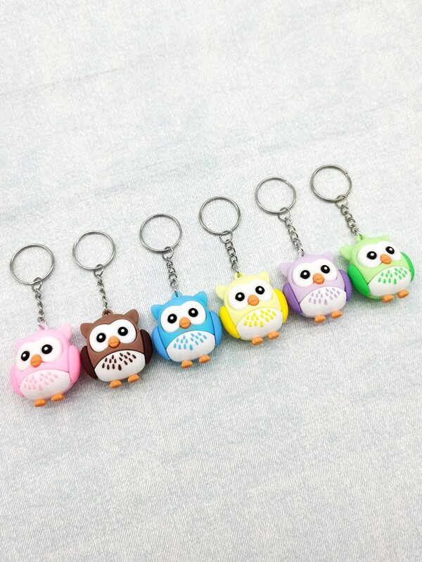 6pcs Cartoon Owl Charm Keychain | SHEIN USA